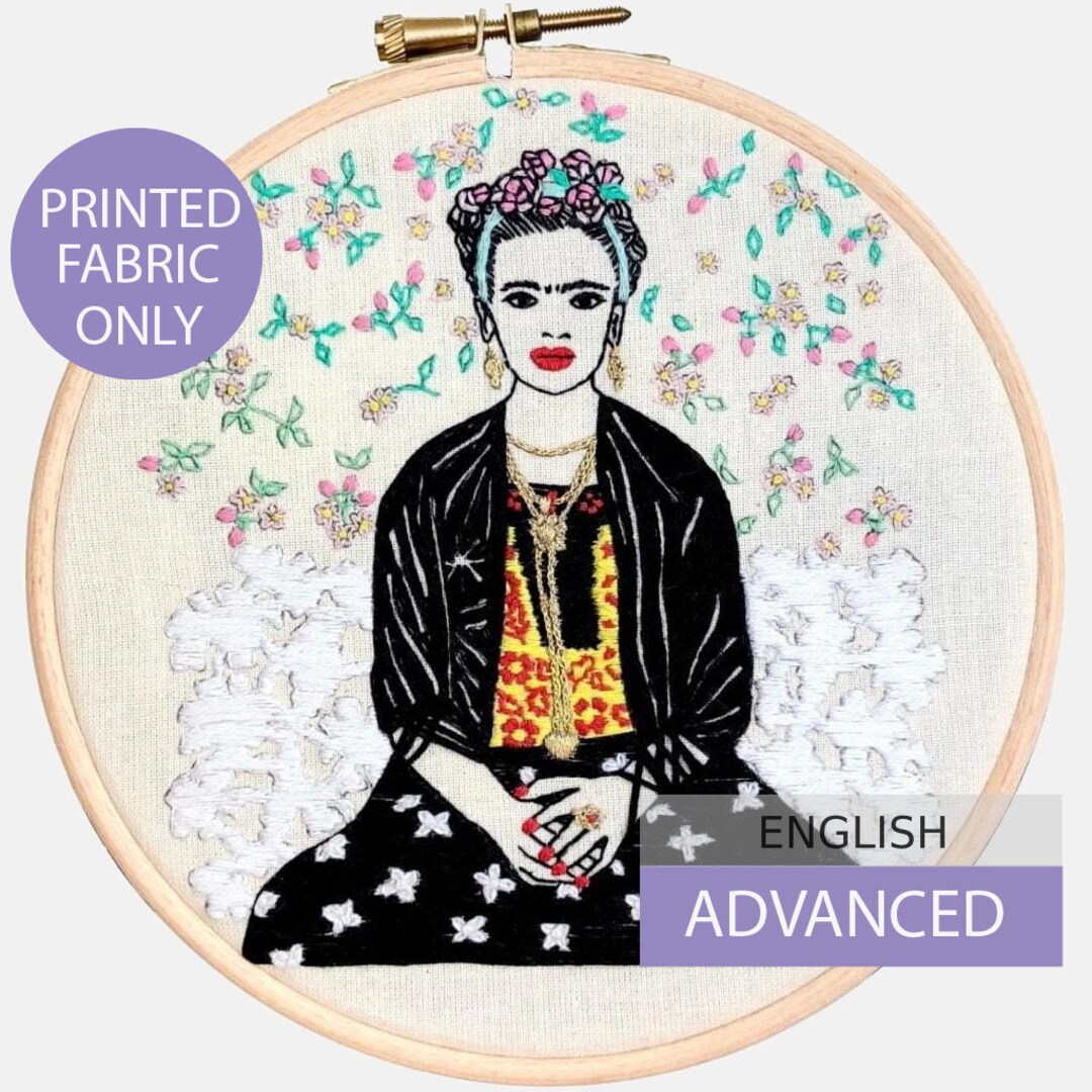 Modern Embroidery Pattern, Pre-printed on Fabric With Tutorial english ...