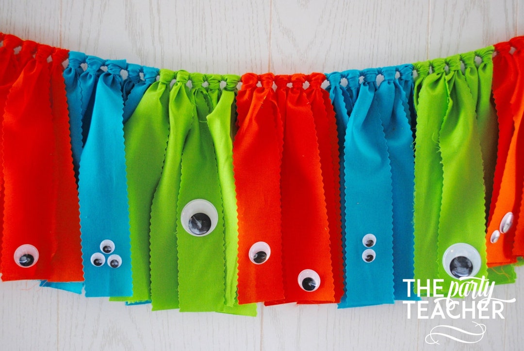 Monster Fabric Bunting, Monster Fabric Garland, Monster Garland ...