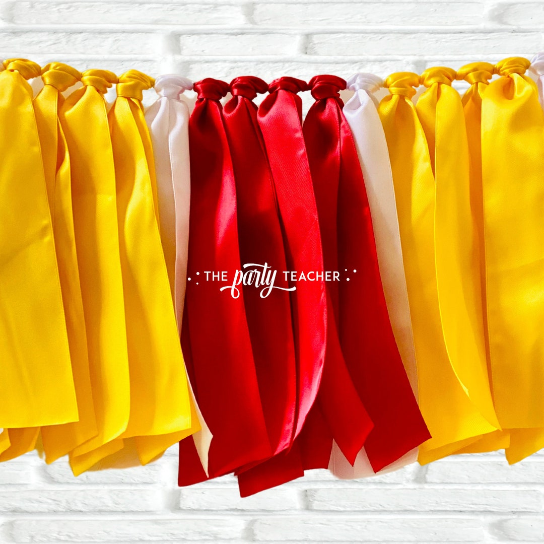Red Yellow Ribbon Bunting: Graduation Party Garland, Team, Football ...