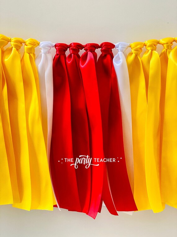 Red Yellow Ribbon Bunting, Graduation Party, Graduation Bunting, Red ...