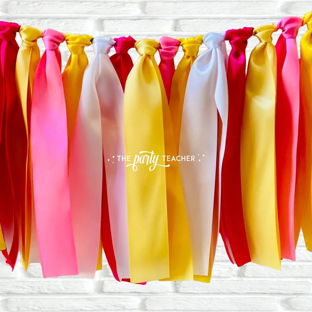 Pink Lemonade Ribbon Bunting, Pink Lemonade Party, Lemonade Stand, Pink ...