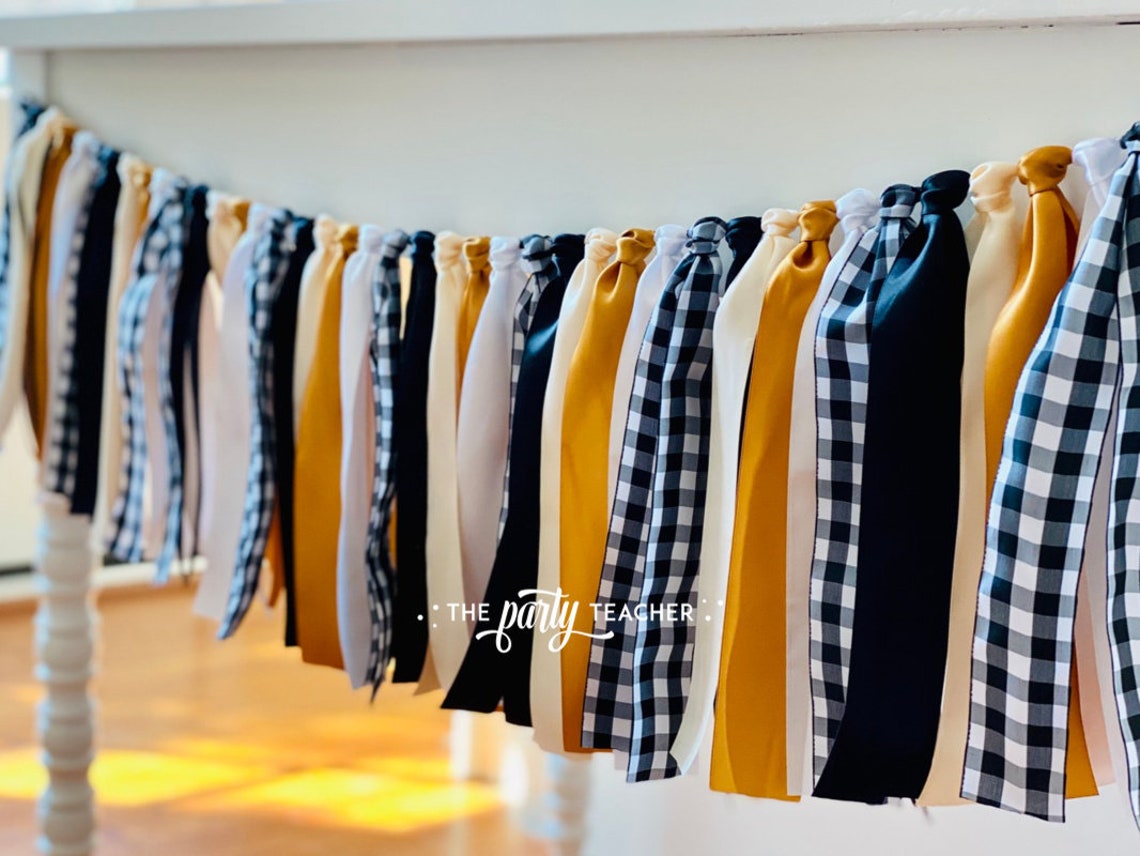 Farmhouse Ribbon Bunting Buffalo Check Garland Buffalo Check - Etsy