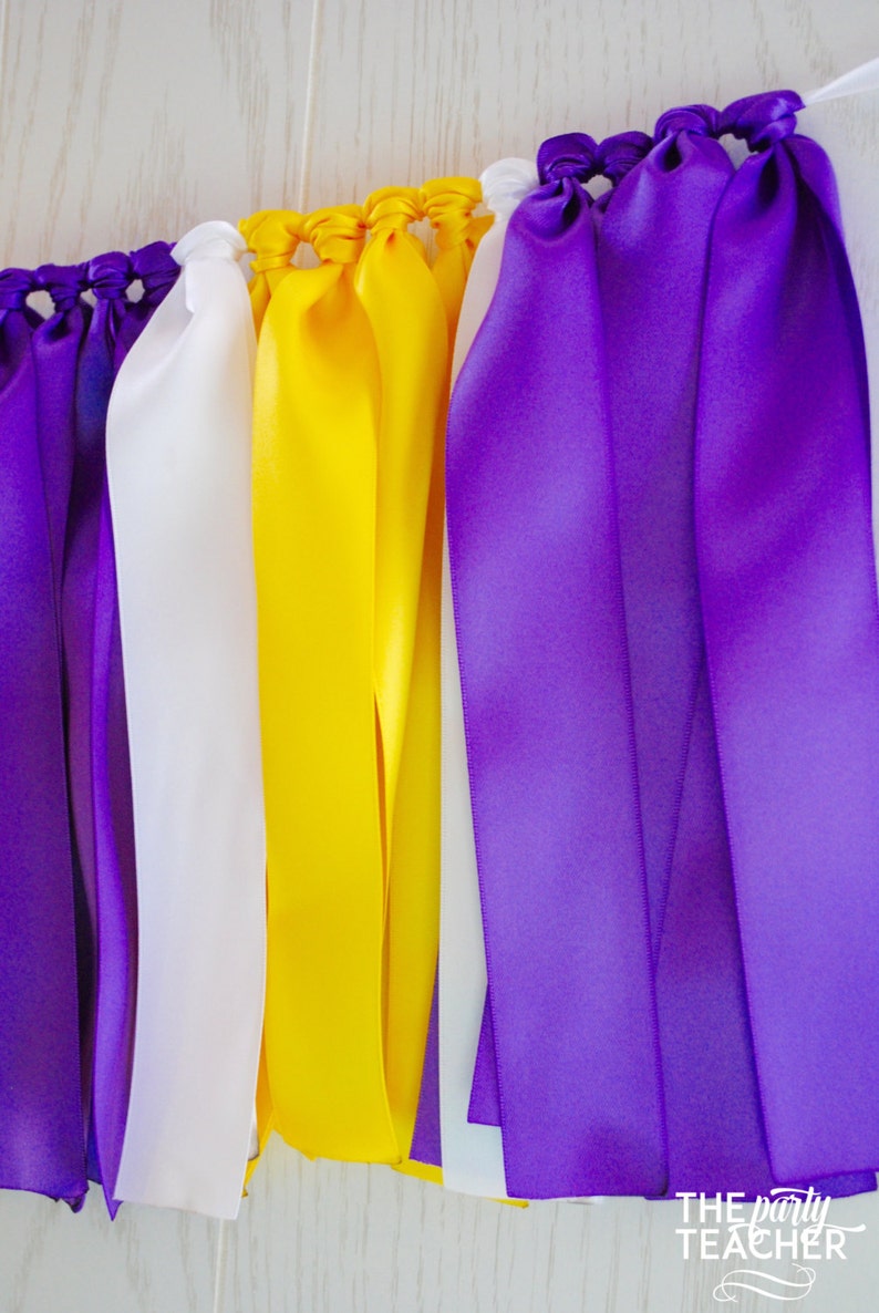 Purple Yellow Ribbon Bunting Graduation Party Graduation - Etsy