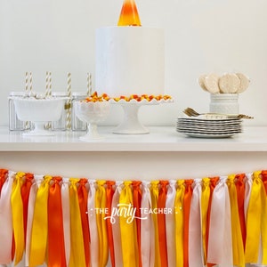 Candy Corn Ribbon Garland, Candy Corn Bunting Garland Banner, Halloween ...