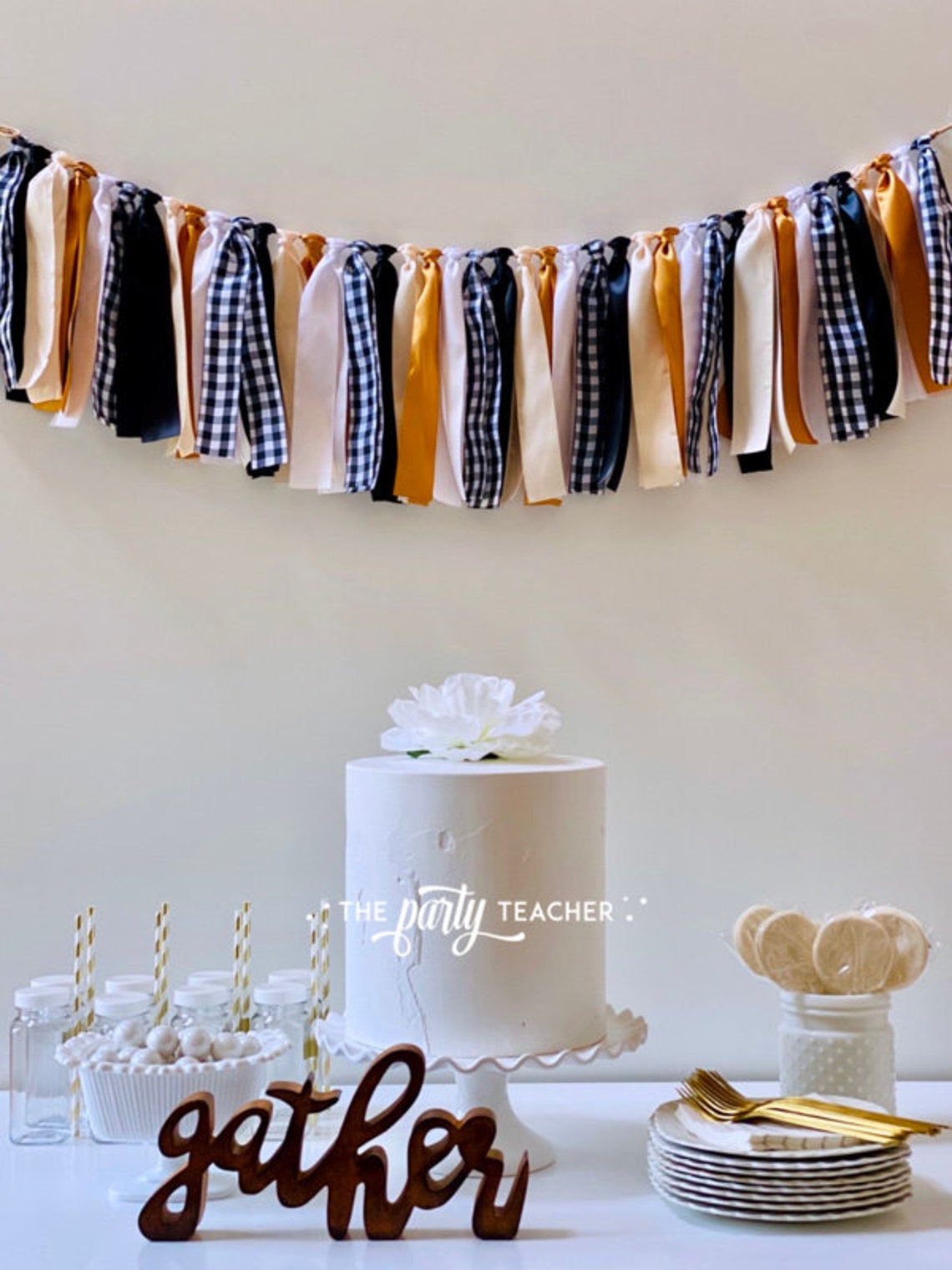 Farmhouse Ribbon Bunting Buffalo Check Garland Buffalo Check - Etsy