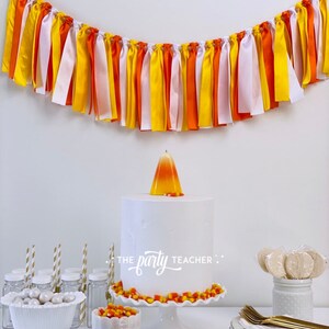 Candy Corn Ribbon Garland, Candy Corn Bunting Garland Banner, Halloween ...