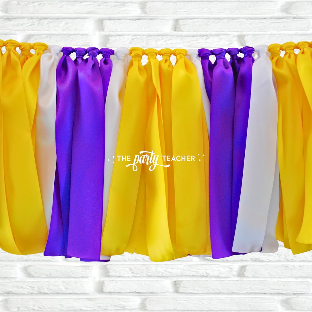 Purple & Yellow Ribbon Bunting: Graduation Party Backdrop - Etsy