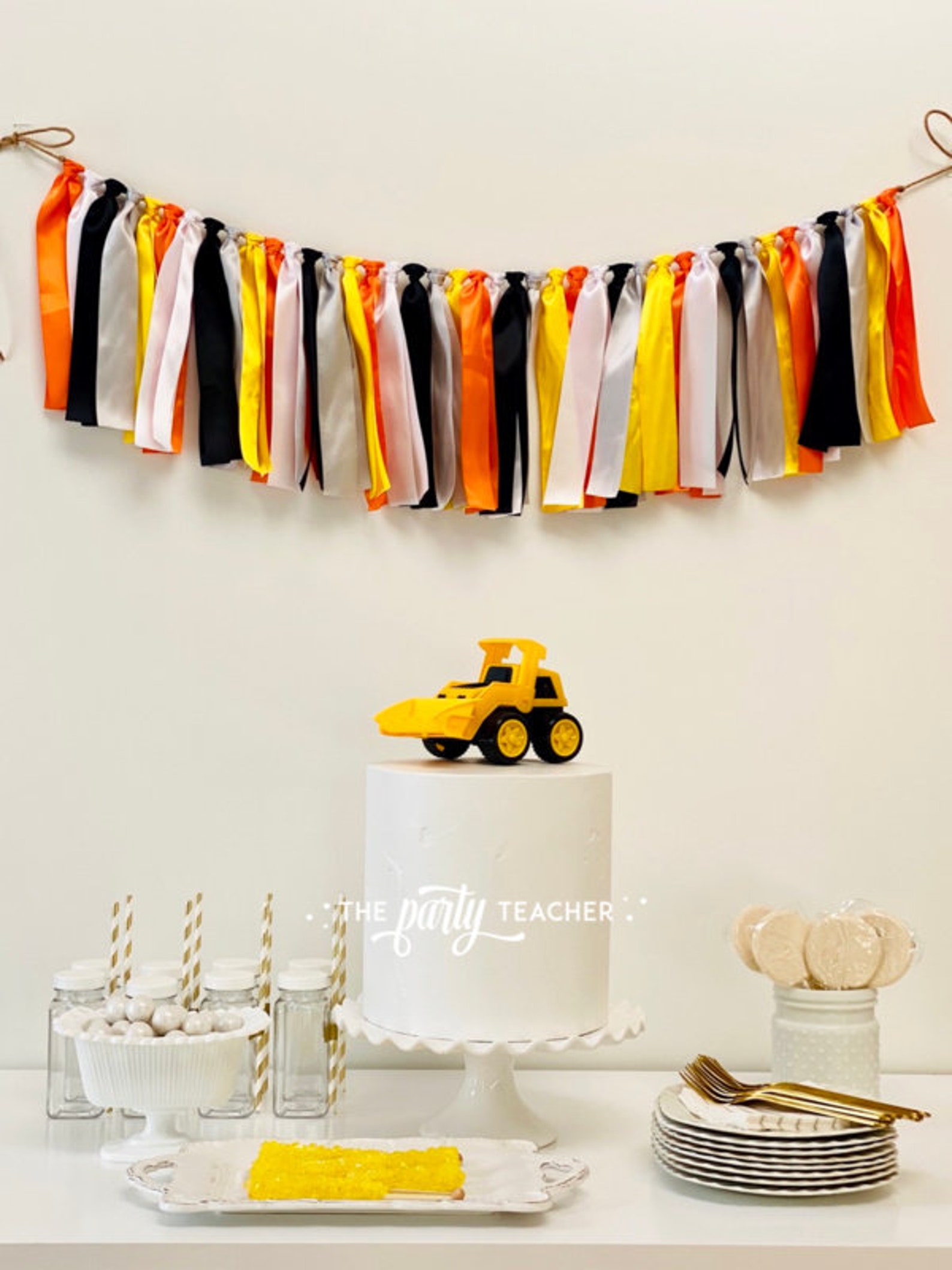 Construction Ribbon Bunting Construction Garland - Etsy