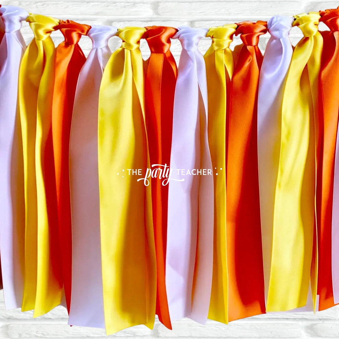 Candy Corn Ribbon Garland, Candy Corn Bunting Garland Banner, Halloween ...