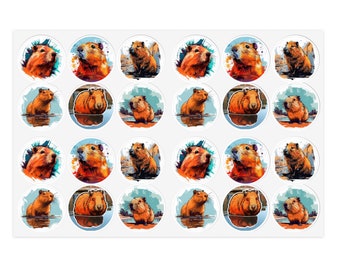 Capybara Sticker, Cute Chibi Capybara, Kawaii Capybara, Large Capybara ...