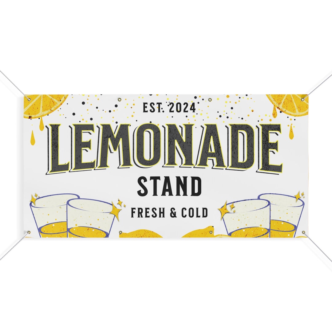 Lemonade Banner Lemonade Stand Sign Lemon Party Lemon Banner Lemonade ...