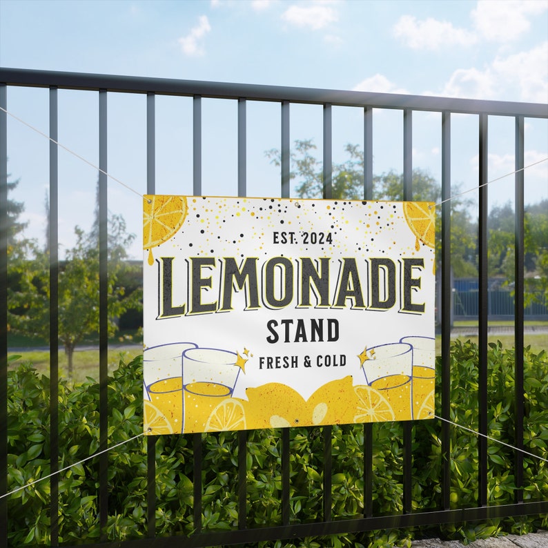 Lemonade Banner Lemonade Stand Sign Lemon Party Lemon Banner Lemonade ...