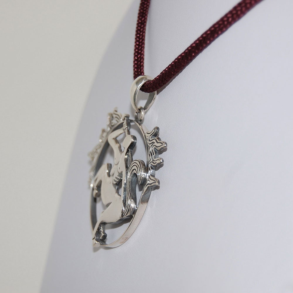 Centaur Necklace, Hercules Teacher Pendant, Silver Centaur Pendant ...