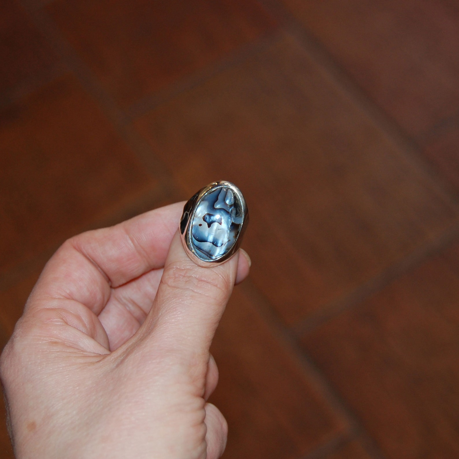 Sea Shell Ring Organic Jewelry Real Hammershell Ring Silver - Etsy