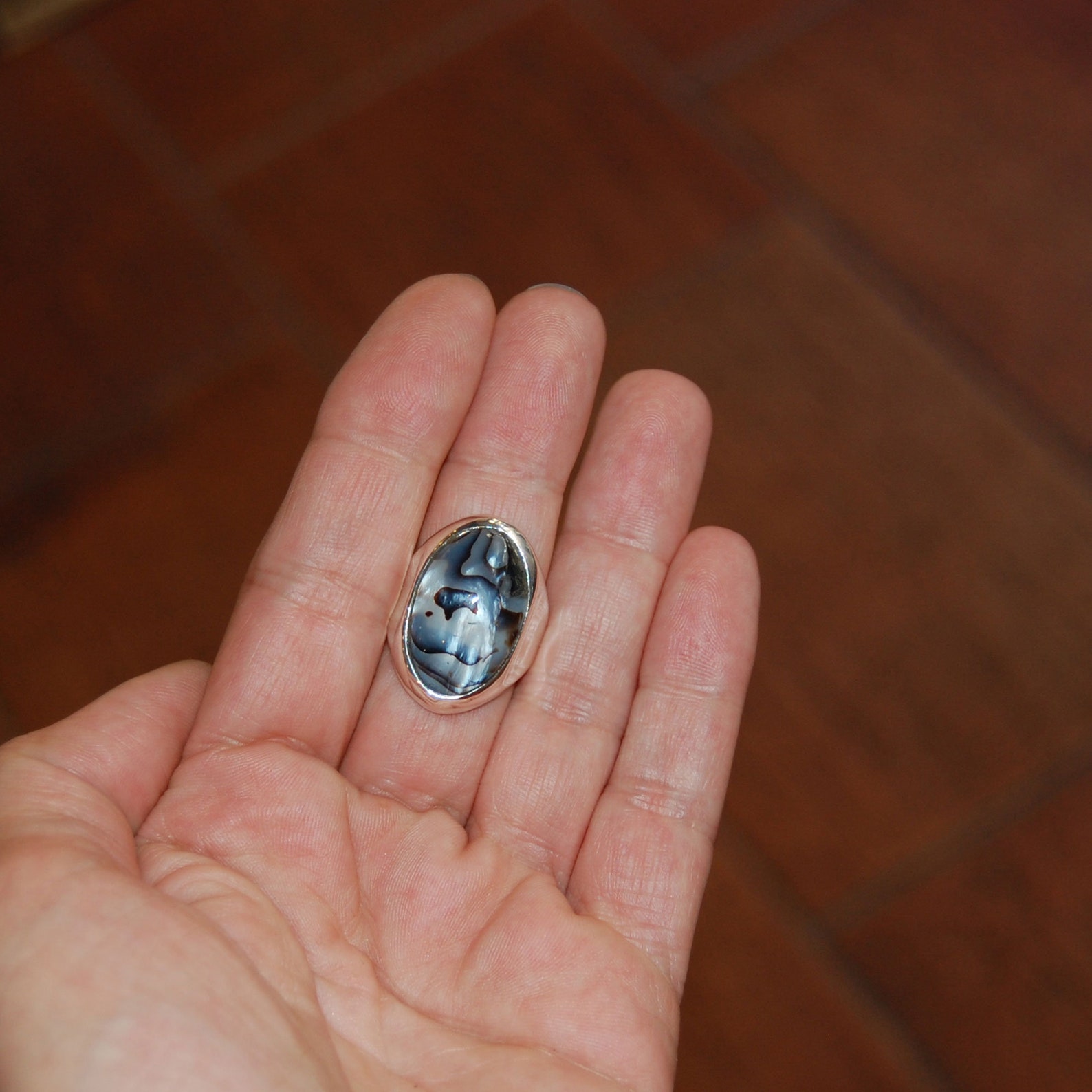 Sea Shell Ring Organic Jewelry Real Hammershell Ring Silver - Etsy