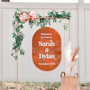Solid Painted Back Bohemian Welcome Sign | Modern Calligraphy ...