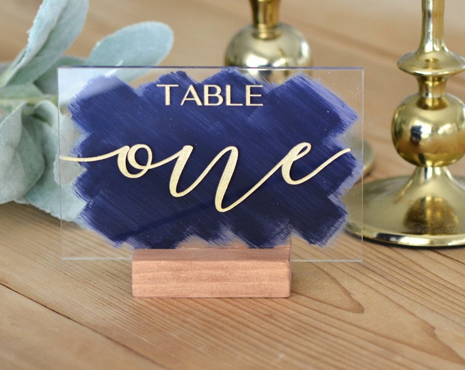 Painted Back Acrylic Table Numbers Wedding Acrylic Table - Etsy
