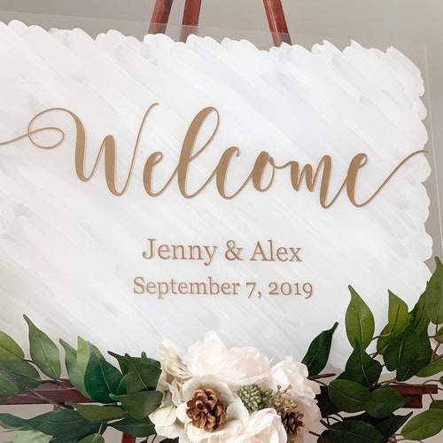 Personalized Painted Back Welcome Sign Brushed Back Acrylic - Etsy