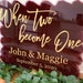 When Two Become One Wedding Sign, Acrylic Welcome Sign, Brushed Back ...