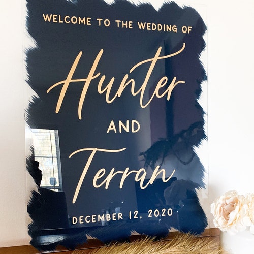 Personalized Painted Back Welcome Sign Brushed Back Acrylic - Etsy