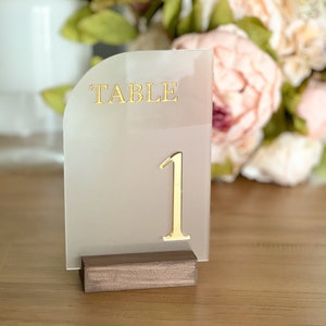 Gold Mirror Half Arch Acrylic Table Number Modern Arch Table Number ...