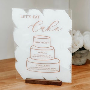 Acrylic Cake Menu Sign | Wedding Cake Flavors Sign | Cake Table Sign ...