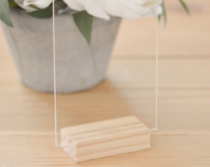 Blank Acrylic Table Sign With Optional Stands, Blank Table Numbers Sign ...