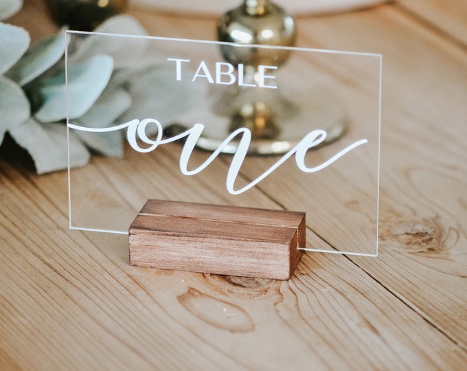 Painted Back Acrylic Table Numbers Wedding Acrylic Table - Etsy