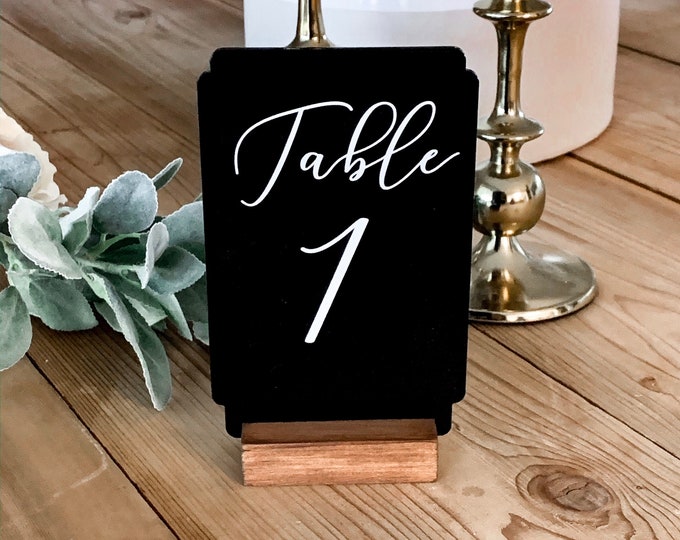 Painted Back Acrylic Table Numbers Wedding Acrylic Table - Etsy