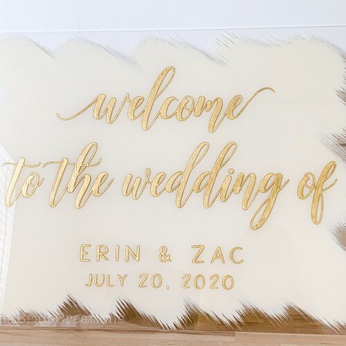 Acrylic Welcome Wedding Sign Vertical Acrylic Sign Custom | Etsy