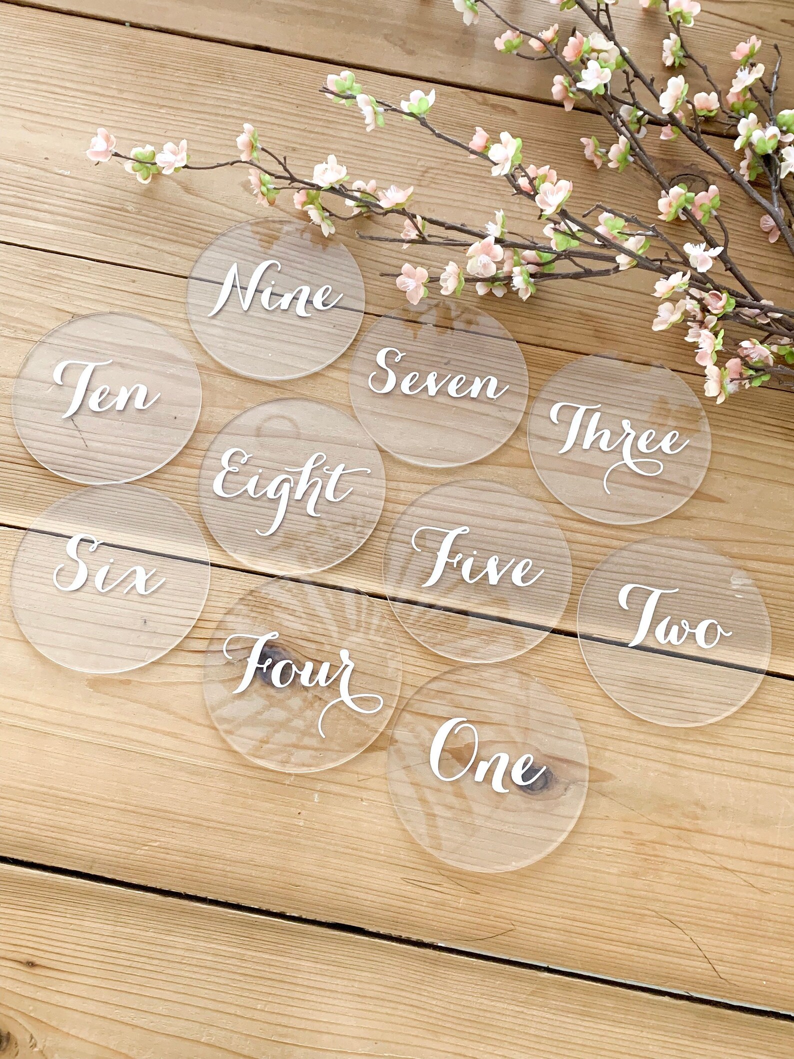 Acrylic Table Number With Stand 5 Round Acrylic Sign - Etsy