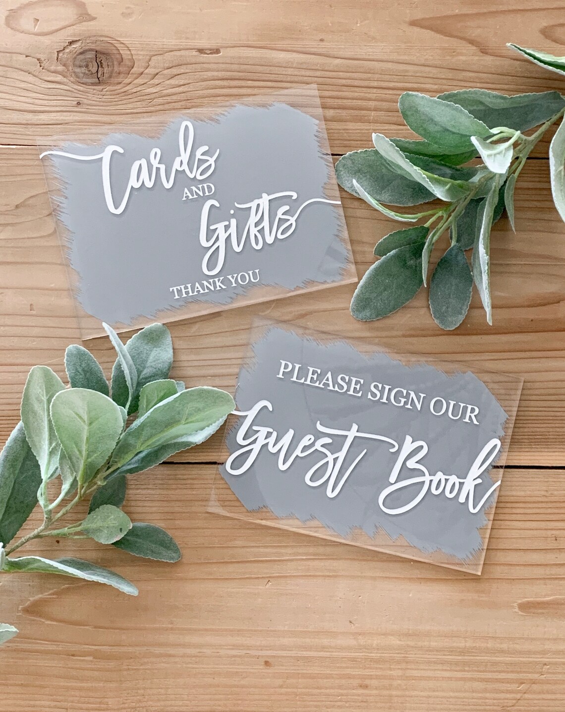 Set of 2 Reception Signs. Freestanding Acrylic Sign Painted - Etsy