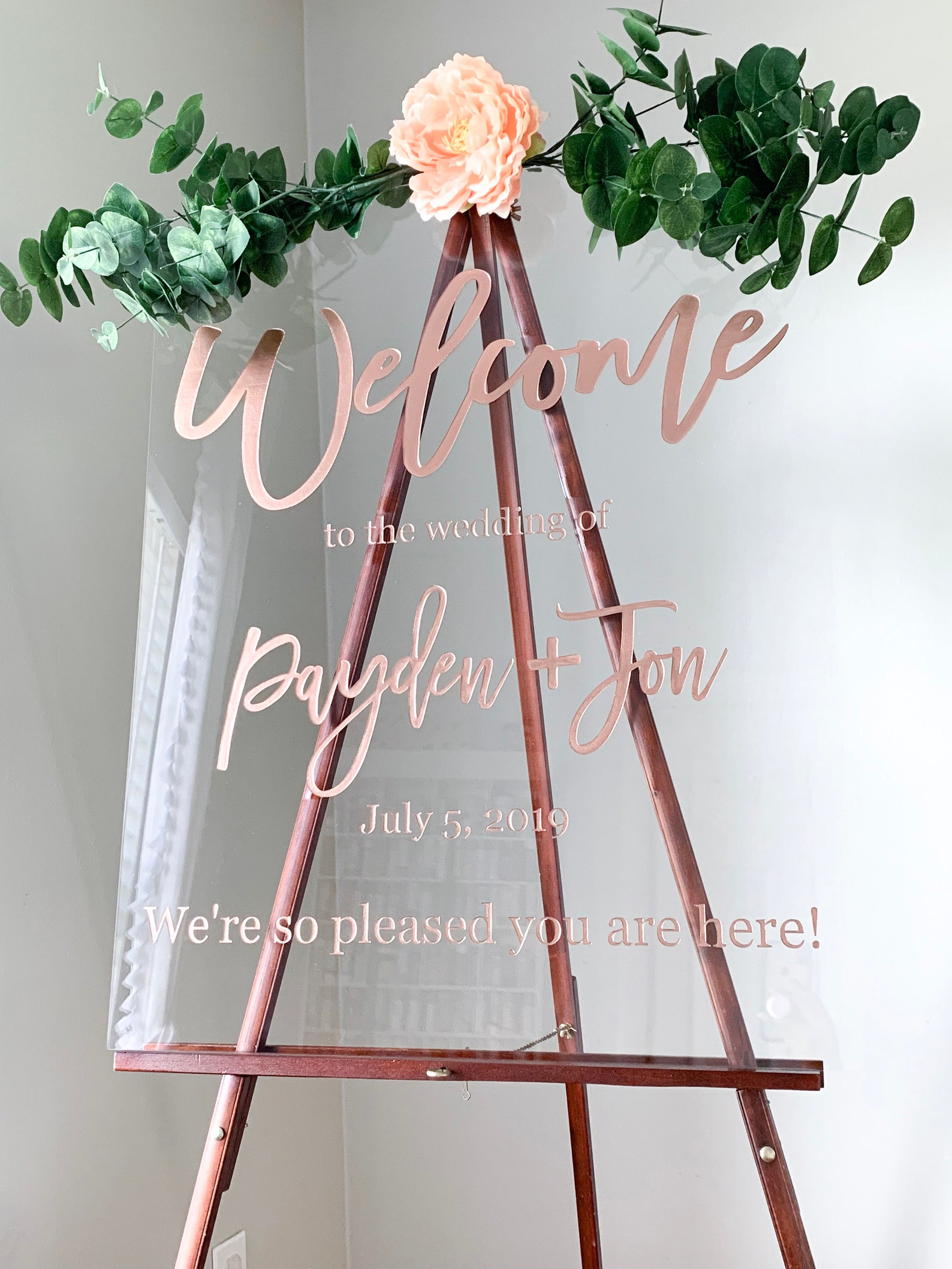 Personalized Rose Gold Welcome Sign Acrylic Welcome Sign - Etsy