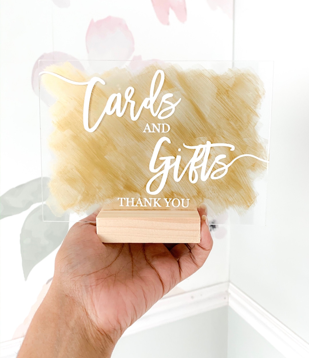Cards & Gifts Sign, Freestanding Acrylic Sign, Painted Acrylic Sign ...