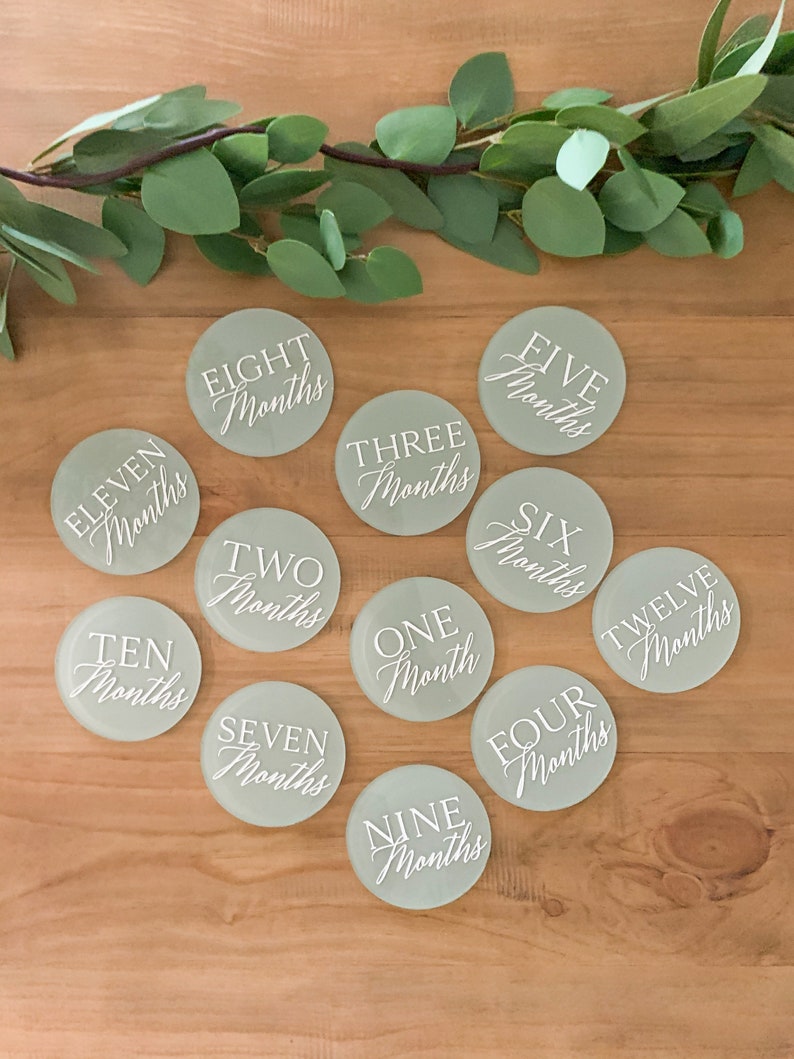 Engraved Baby Milestone Acrylic Signs Custom Monthly Baby - Etsy