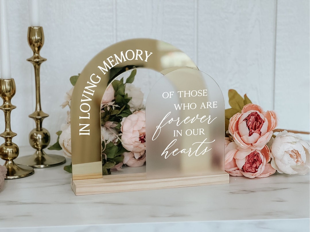 In Loving Memory Double Arched Acrylic Sign | Modern Acrylic Sign ...