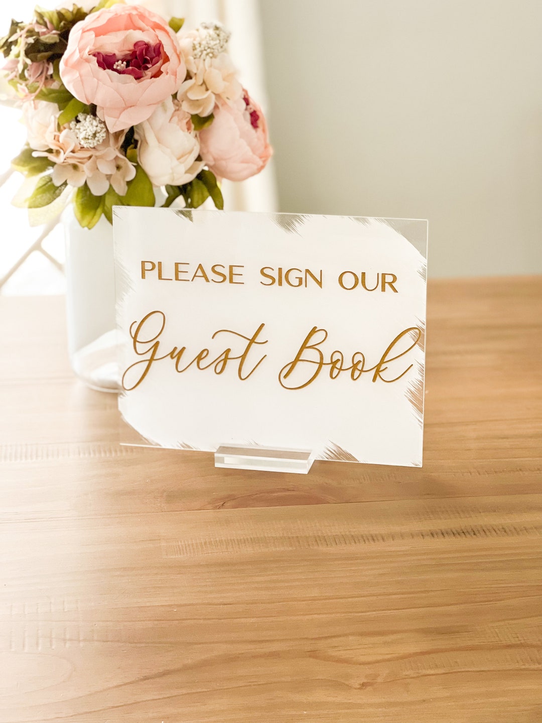 Please Sign Our Guest Book Acrylic Sign | Table Acrylic Sign - Etsy
