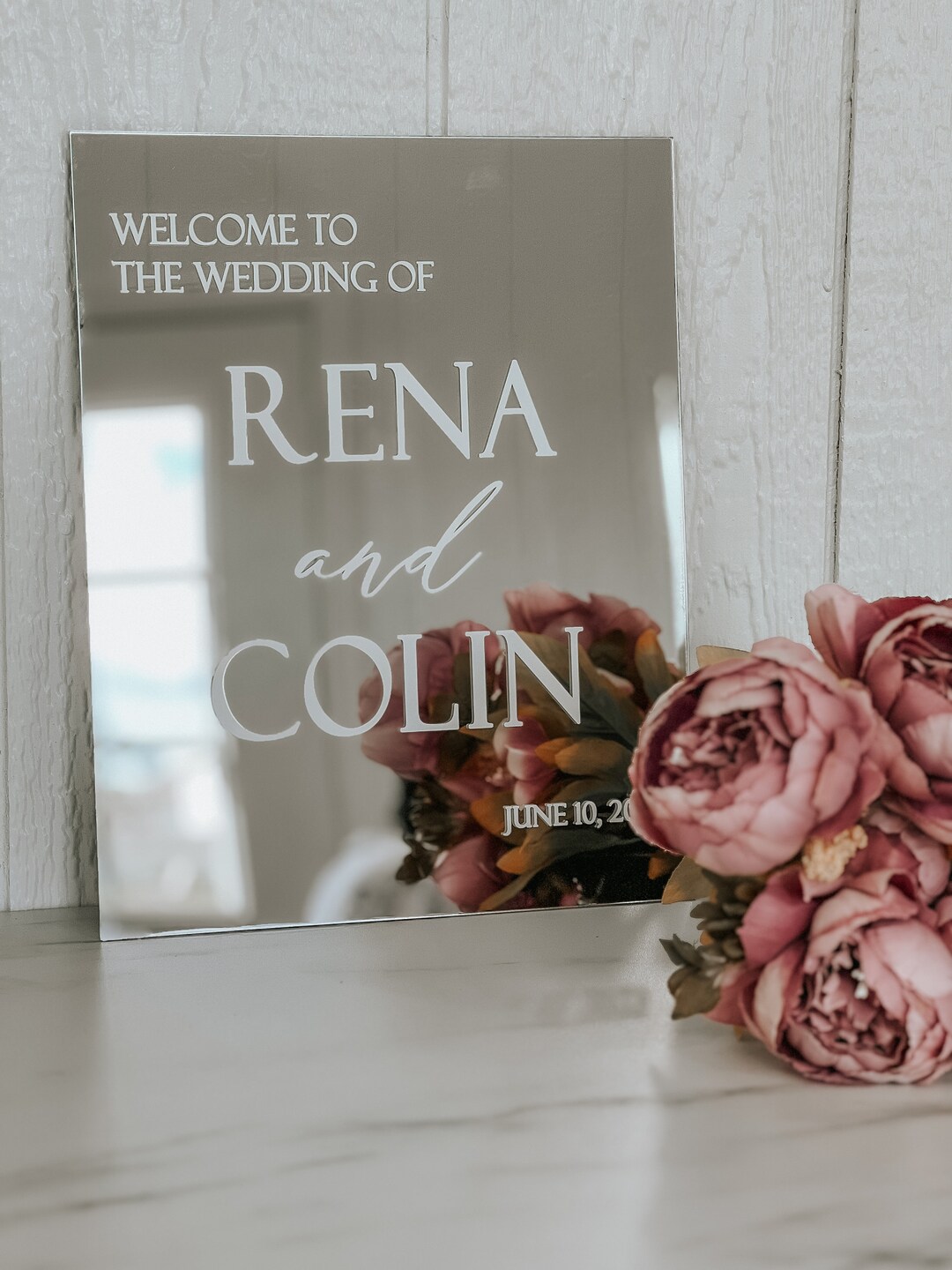 Wedding Mirror Acrylic Sign | Welcome to Our Wedding Sign | Mirror ...
