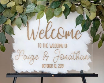 Personalized Painted Back Welcome Sign Brushed Back Acrylic | Etsy