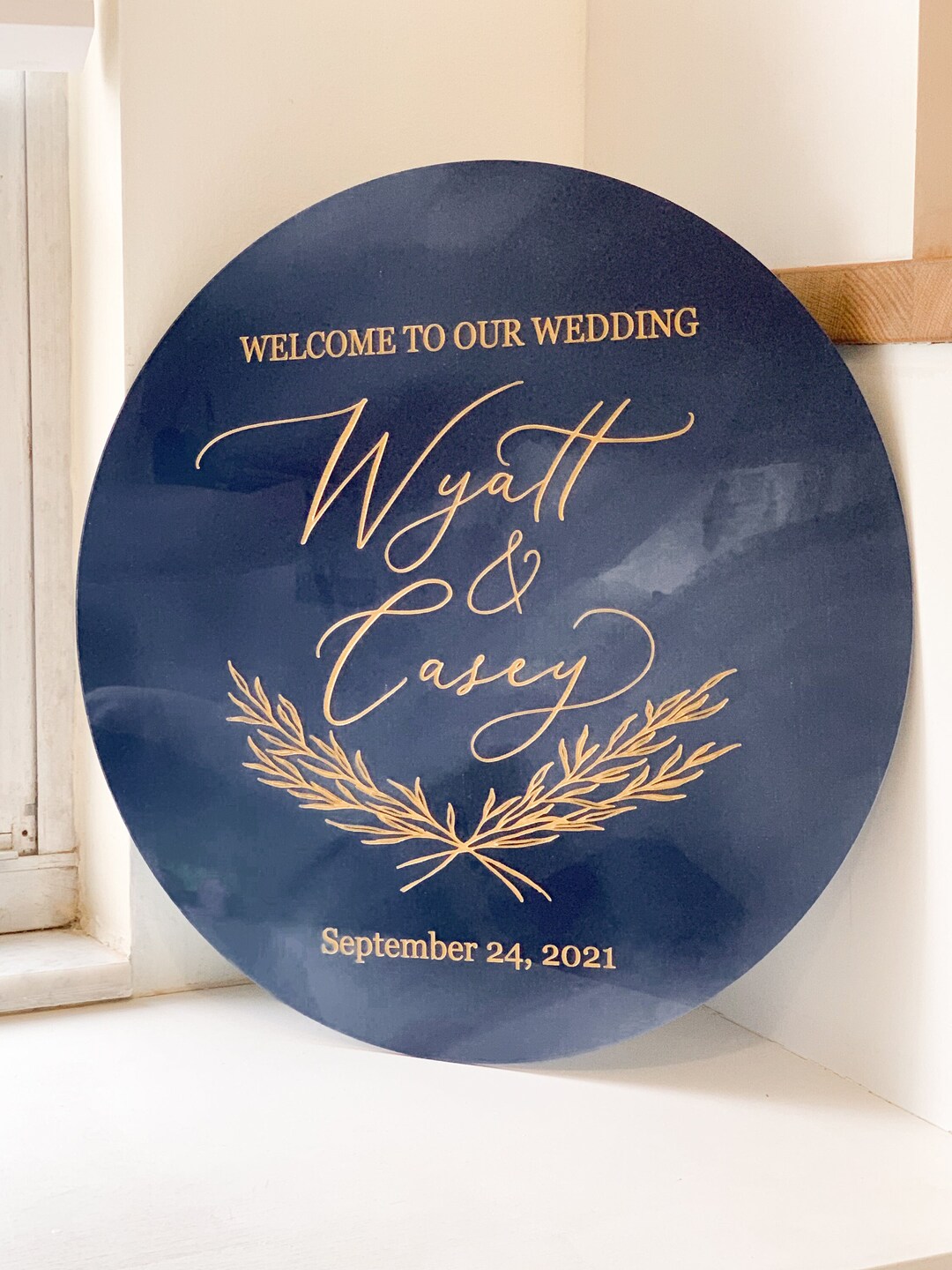 Round Watercolor Style Welcome Sign | Acrylic Welcome Sign -WS10 - Etsy