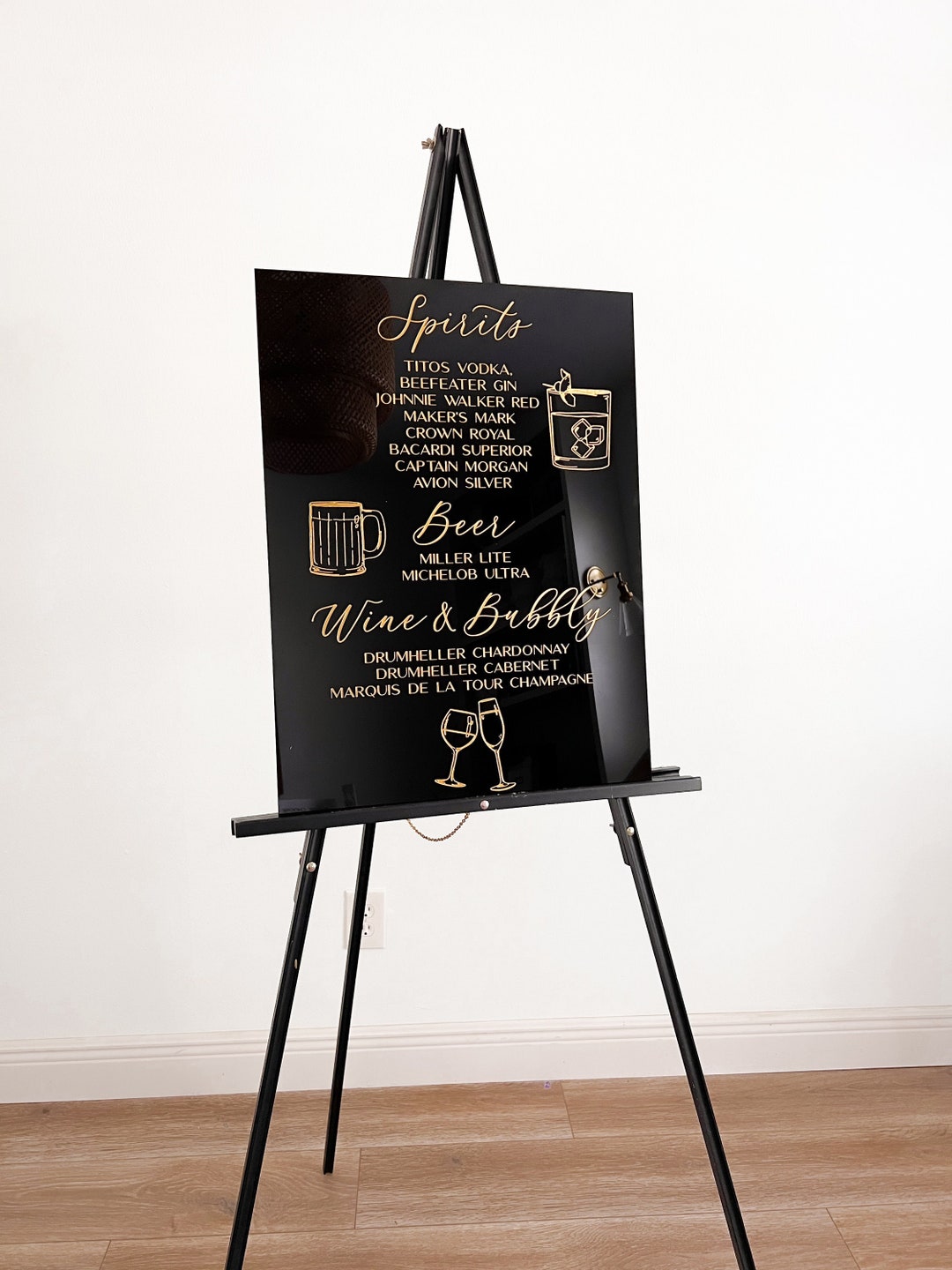 Large Bar Menu Acrylic | Acrylic Drinks Menu | Signature Drinks Menu - Etsy