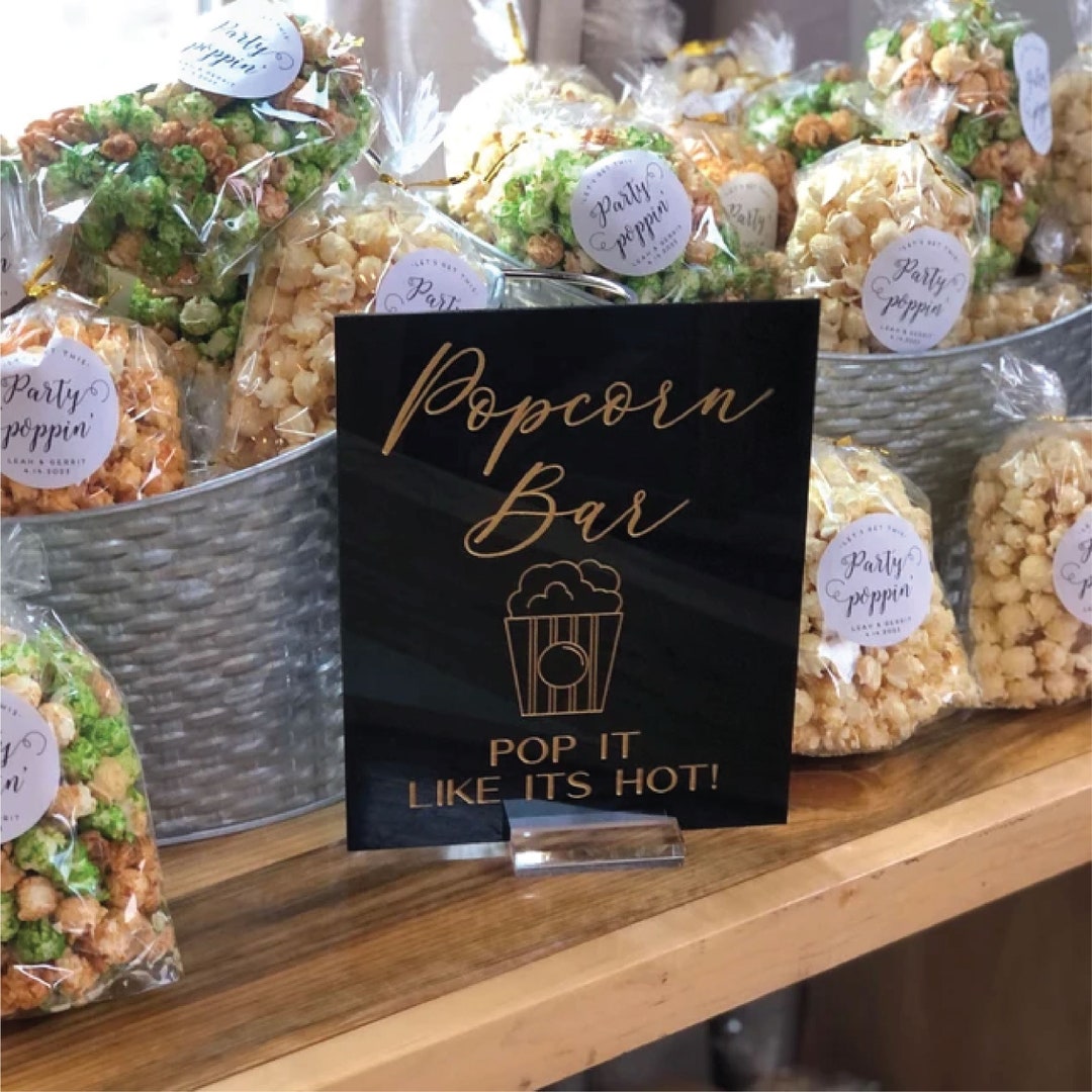 Popcorn Bar Acrylic Sign | Painted Acrylic Sign, Custom Acrylic Sign ...