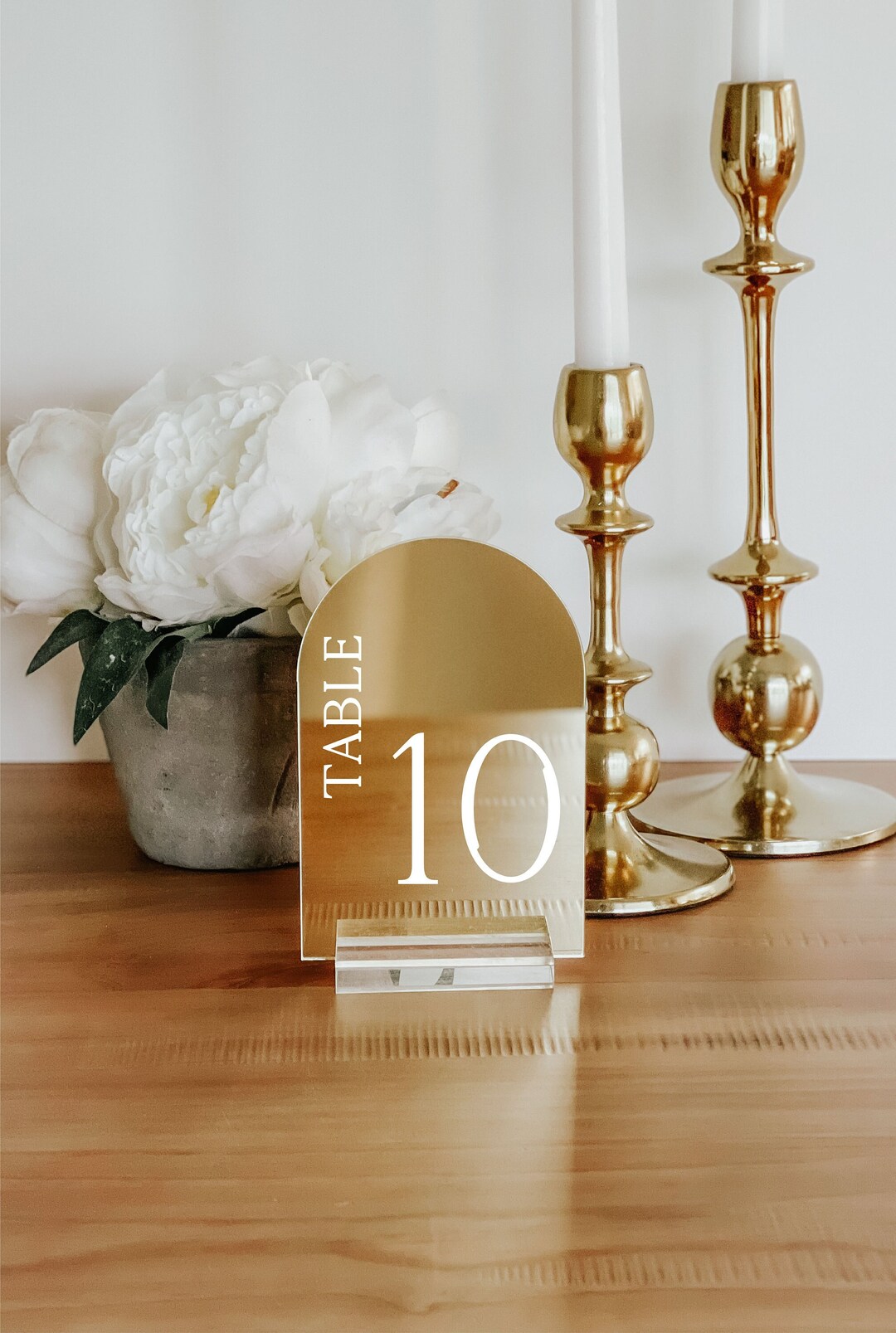 Gold Mirror Arch Acrylic Table Number | Mirror Arch Table Number ...