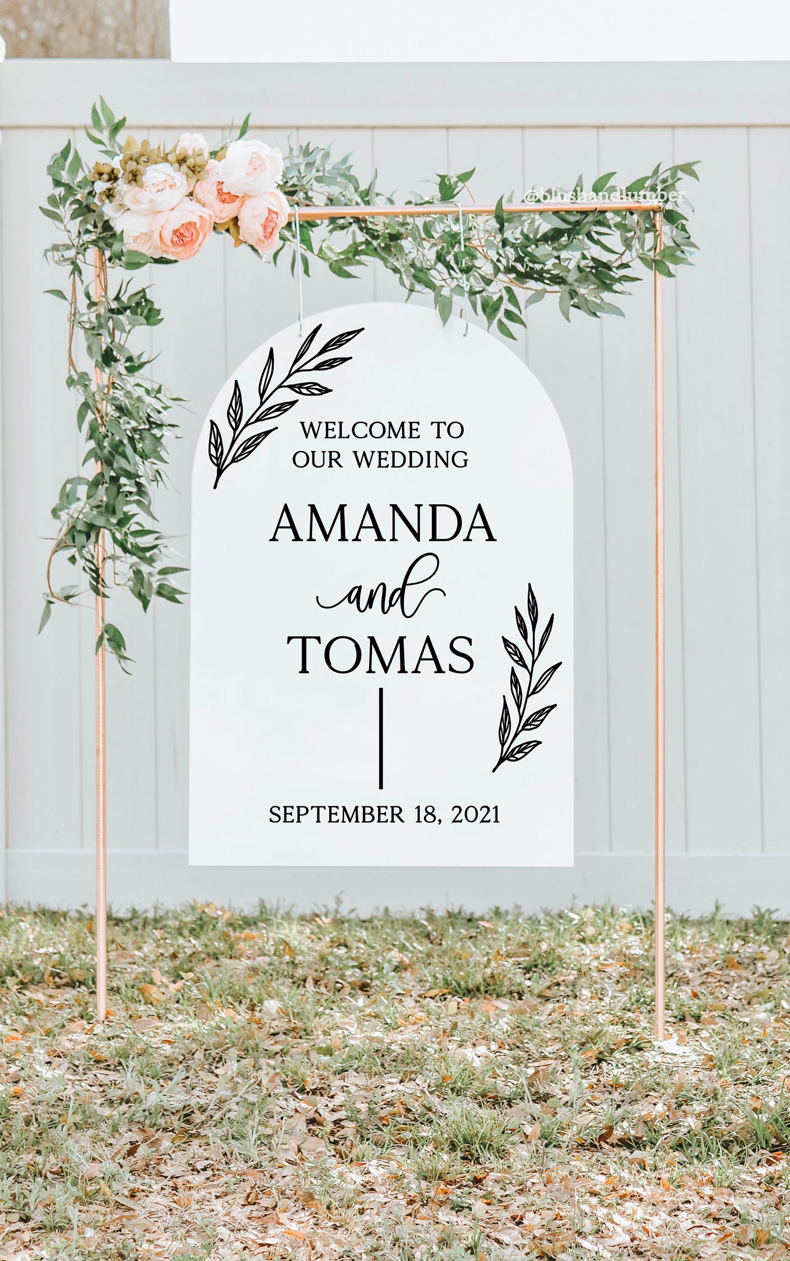 Solid Painted Back Arch Welcome Sign Modern Welcome Sign - Etsy