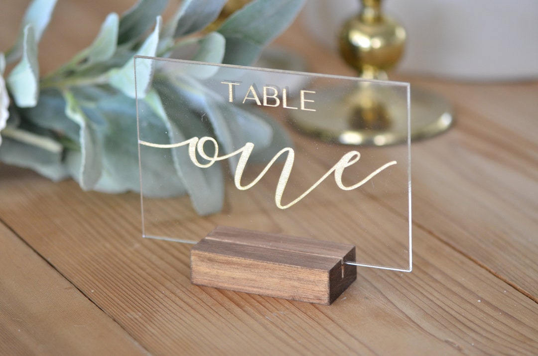 Acrylic Modern Calligraphy Table Numbers, Wedding Acrylic Table Signs ...