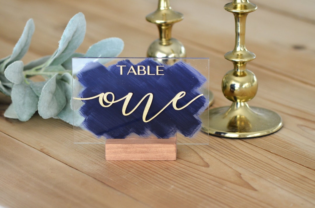 Painted Back Acrylic Table Numbers, Wedding Acrylic Table Signs ...