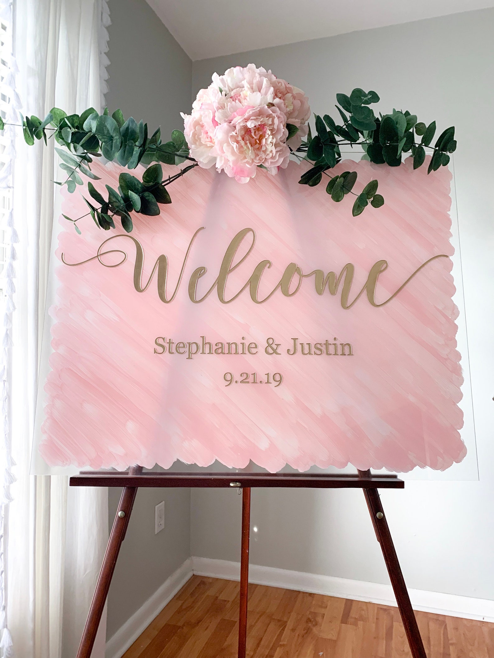 Personalized Painted Back Welcome Sign Brushed Back Acrylic | Etsy