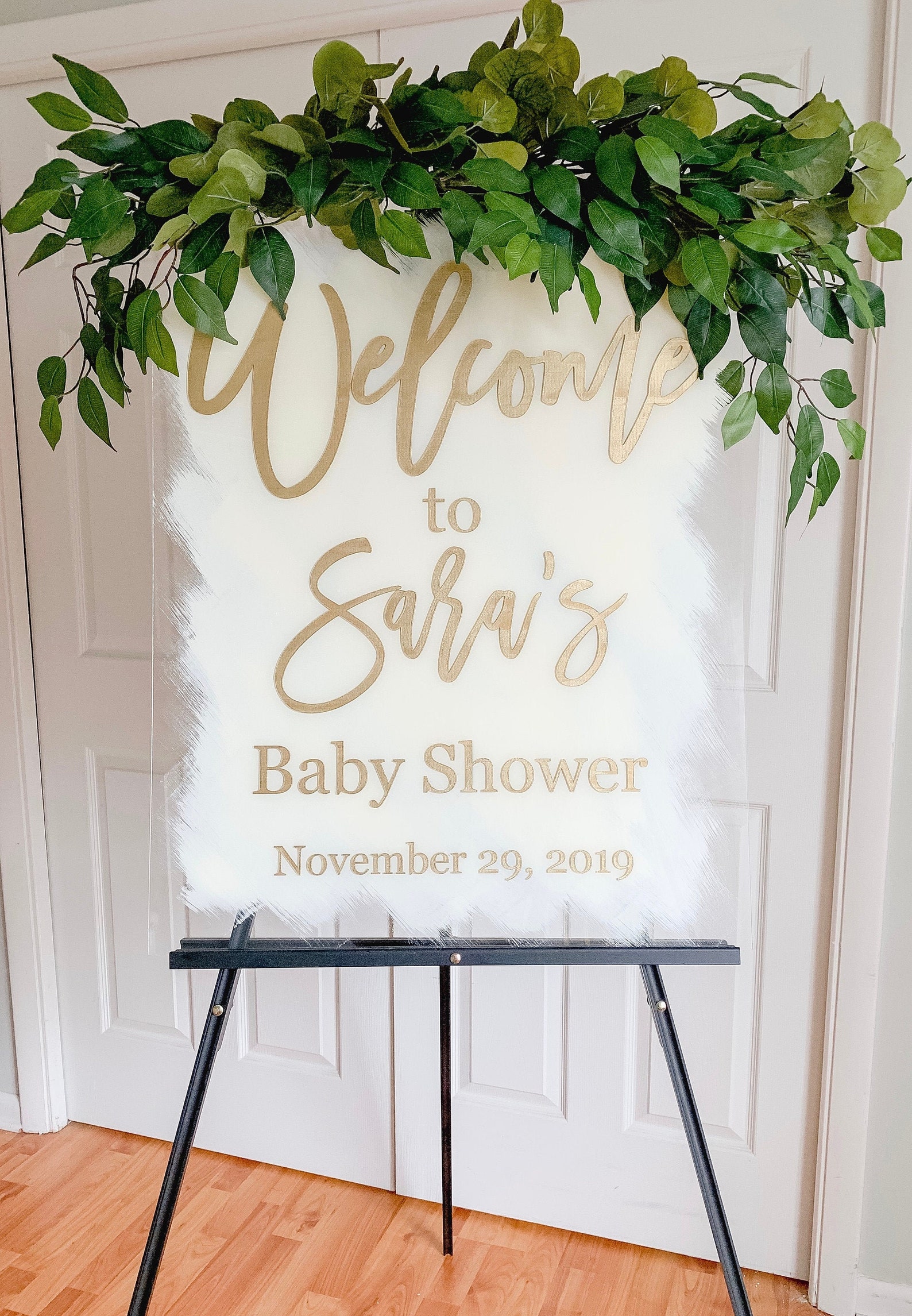 Baby Shower Welcome Sign Acrylic Welcome Sign Brushed Back - Etsy