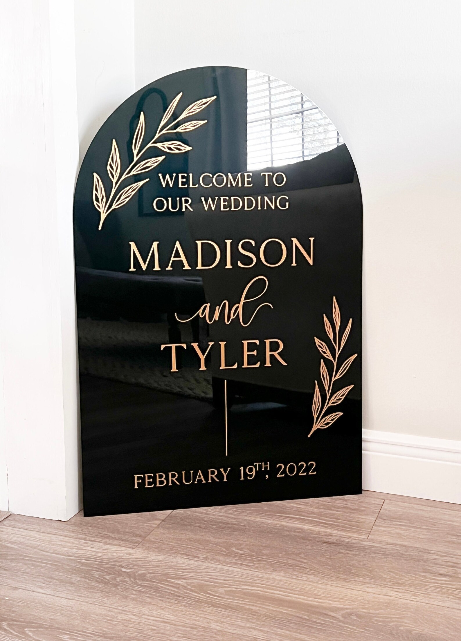 Solid Painted Back Arch Welcome Sign | Modern Welcome Sign | Modern ...