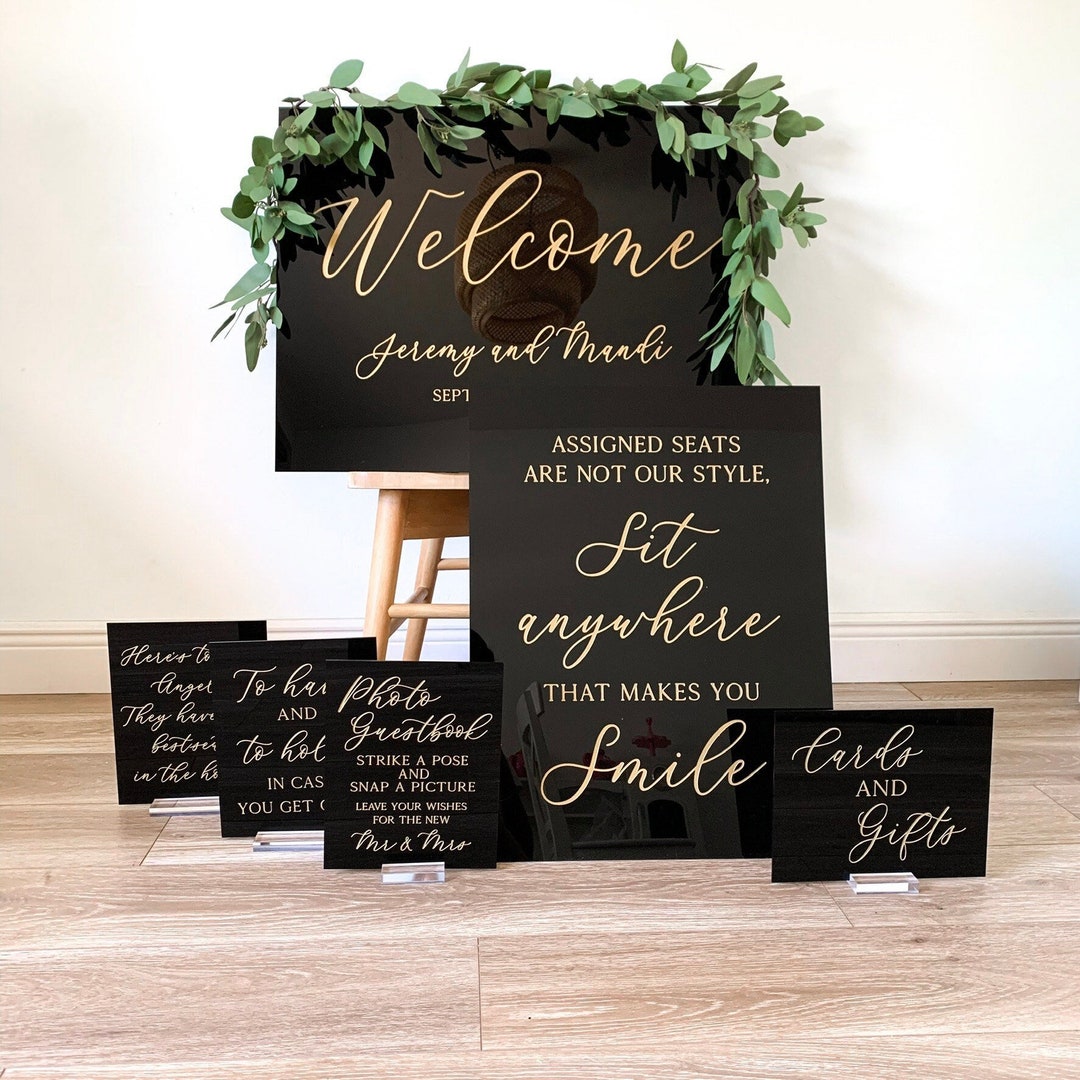Acrylic Wedding Signs Bundle | Acrylic Sign Package | Custom Acrylic ...